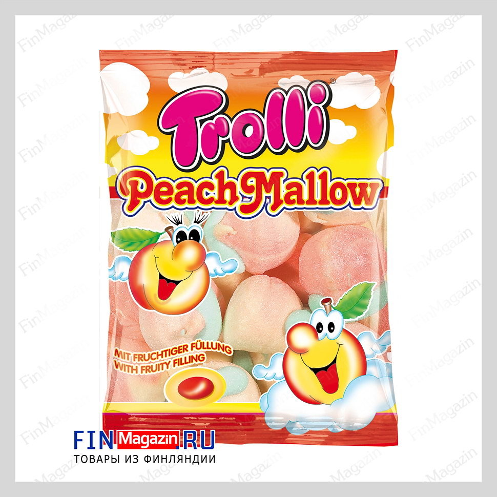 Конфеты жевательные зефирные Trolli персик "PeachMallow" 150 гр купить ...